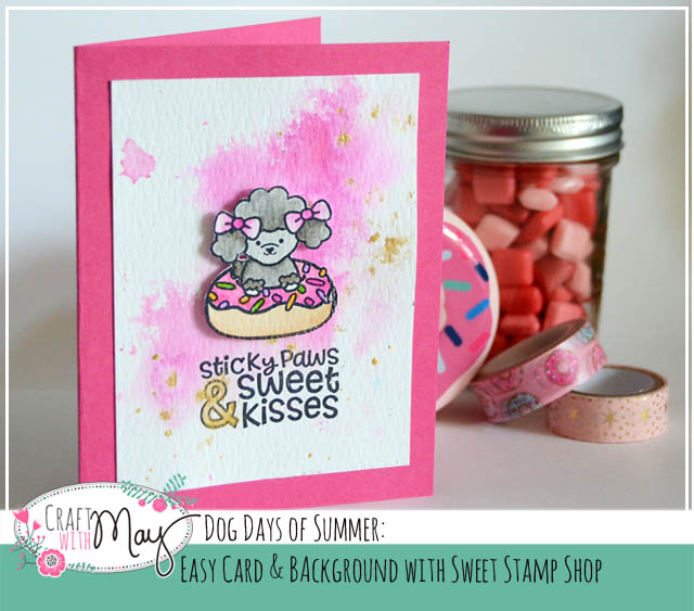 Dog Days of Summer: Donut Puppy stamped card – Craft With May